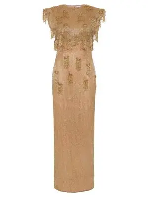 Rachel Gilbert Lani Beaded Gown - Gold