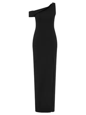 Rachel Gilbert Emile One-shoulder Column Gown - Black