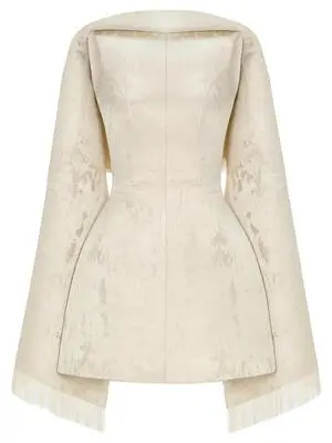 MONTSAND Tailored Mini Dress With Scarf Detail - Gold