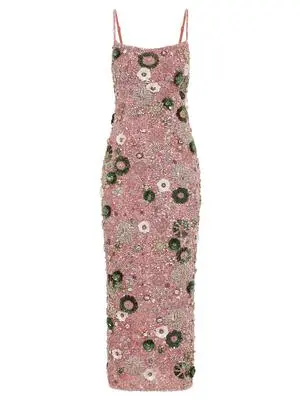 Rachel Gilbert Francesca Beaded Gown Pink