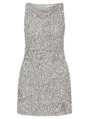RACHEL GILBERT Zayn Beaded Tulle Mini Dress