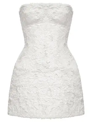 MONTSAND Fur Tube Mini Dress - Ivory