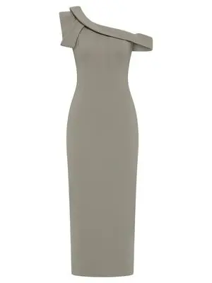 Rachel Gilbert Emile Draped Midi Dress - Grey