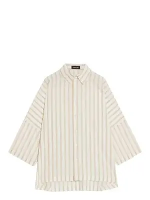 ESKANDAR Striped Cotton-Voile Shirt