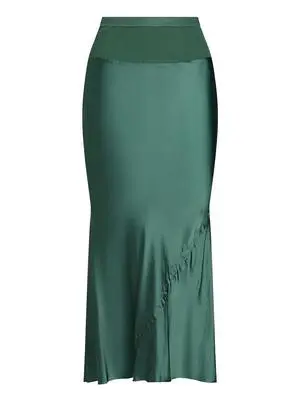 Rick Owens Jersey-paneled Satin Midi Skirt - Dark Green