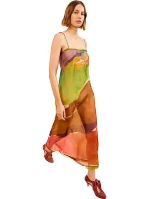 Ulla Johnson Landscape Printed Organza Dress - Nature Abhors A Vacuum