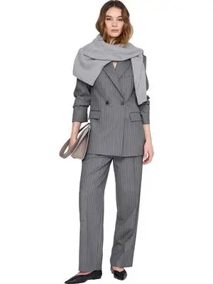 ANINE BING Tiphaine Blazer - Light Grey Pinstripe
