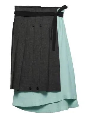 Prada Rush Stitch Patchwork Skirt Slate Gray
