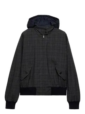 Prada Prince Of Wales Checked Wool Jacket Hematite