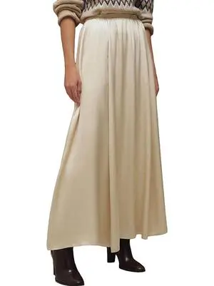 REFORMATION Gemma Silk Skirt - Almond