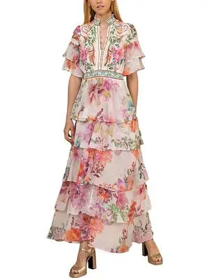 HALE BOB Itzayana Chiffon Maxi Dress