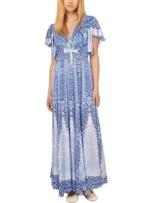 Hale Bob Sandra Charmeuse Maxi Dress - Blue