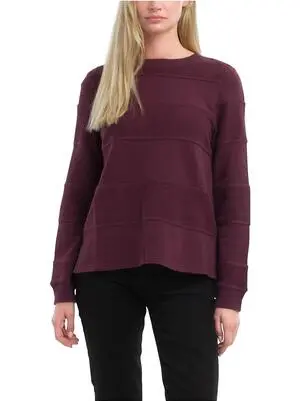 WILT CLOTHING Striped Sweatshirt - Dark Fig