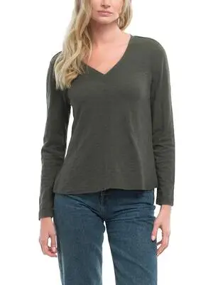 Wilt Slim Deep V Rib Back Tee - Kambaba