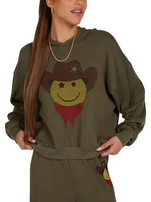 Lauren Moshi Yvette Cowboy Happyface Pullover - Military