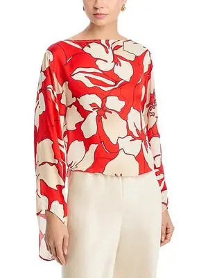 Ramy Brook Amanda Floral Top - Crimson Floral