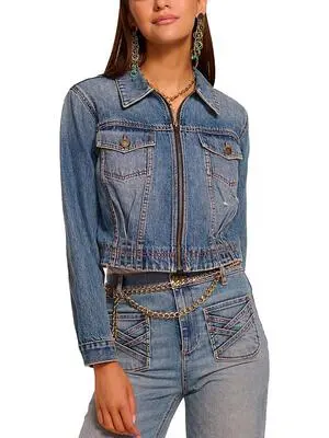 Ramy Brook Jannah Denim Jacket - Distressed Vintage Wash