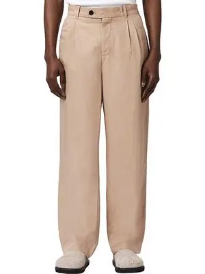 ALLSAINTS Roland Straight Fit Trousers - Nutmeg Brown