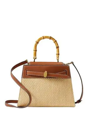Veronica Beard Dash Raffia Crossbody Bag - Hazelwood