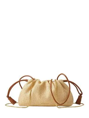 Veronica Beard Small Raffia Crossbody Bag - Hazelwood