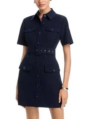 TOCCIN Lydia Short Sleeve Snap Front Dress - Midnight