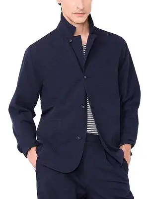 Officine Générale Sycamore Cotton Seersucker Jacket - Dark Navy