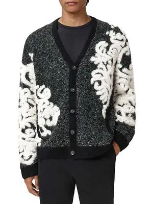 John Varvatos La Morra Cardigan Sweater - Black/white