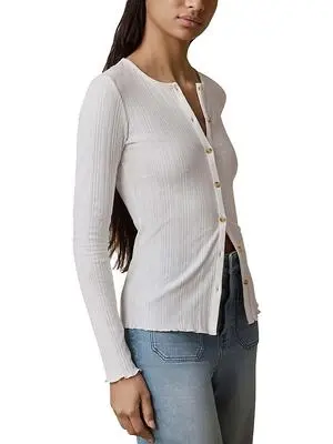 Faherty Brand Paradise Pointelle Cardigan - White
