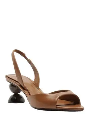 ALEXANDRE BIRMAN Tropicana Leather Mid Heel Sandals - Espresso
