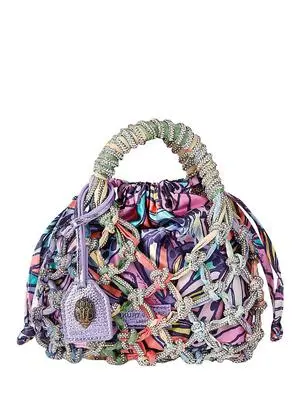 Kurt Geiger Kensington Small Macrame Bucket Bag - Light Purple/pastel Pink