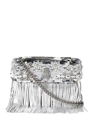 Kurt Geiger Kensington Medium Fringe Crossbody - Open Grey
