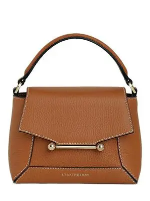 Strathberry Mosaic Nano Leather Crossbody Bag - Tan/vanilla