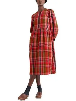 SEASALT CORNWALL Plaid Midi Dress - Spring Squall Squash