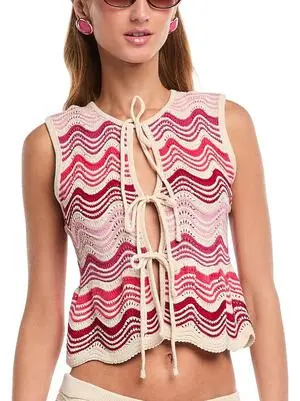 CAPITTANA Kari Crocheted Top - Pink
