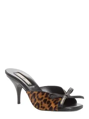 Miu Miu Calf Hair Slide Sandals - Miele