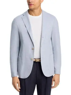 Eleventy Cotton Jersey Soft Jacket - Light Blue/ Grey