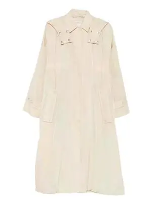 Sportmax Buttoned Hooded Coat - Neutrals