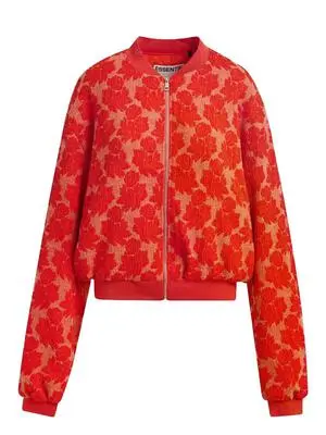 Essentiel Antwerp Floral Print Bomber Jacket - Red