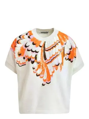 Essentiel Antwerp Sequined Peacock T-shirt - Neutrals