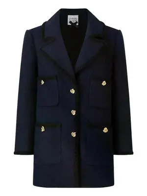 EDWARD ACHOUR PARIS Braided Jacket With Gold-tone Buttons - Blue