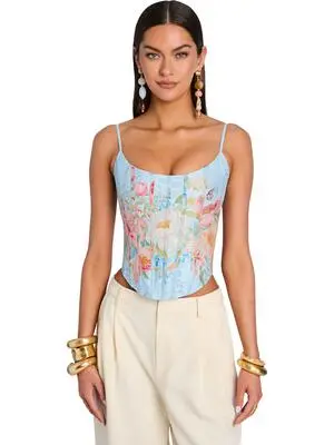 Retrofete Moxie Top - Bleu Fleur Tropicale