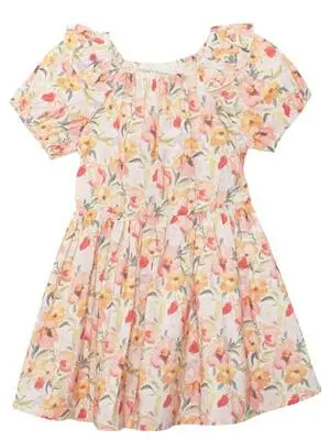MABEL + HONEY Blooming Short Sleeve Gathered Dress - Floral