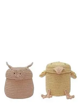 LORENA CANALS Set Of Two Braided Mini Baskets - Sandstone/ Honey