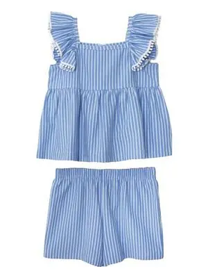 MABEL + HONEY Striped Knit Two-piece Set - Blue