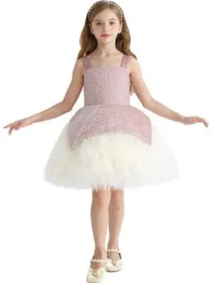 TULLEEN Glitter & Tulle Celebration Dress - Pink