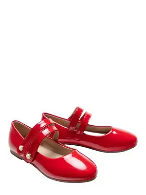 TULLEEN Dorothea Banded Patent Flats - Red