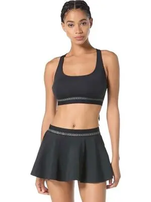 Michael Kors Signature Scuba Cross Back Bra Top - Black