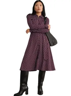HOBBS LONDON Clarice Printed Midi Dress - Navy Multi