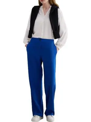 HOBBS LONDON Martine Relaxed Tailored Trousers - True Blue