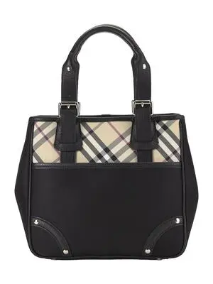 BURBERRY Nylon Handbag With House Check Trimming